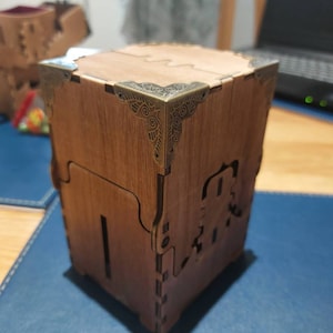 Handmade Wooden Twist Lock Storage Box Rustic Dice Box Small Trinket ...