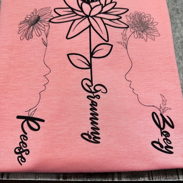 Birth Month Flower Child Side Profile | Minimal Tattoo Design ...