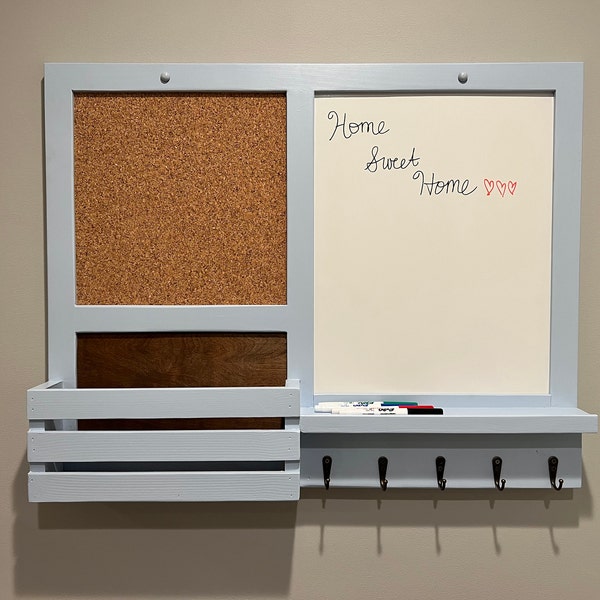 Command Center/organizer With Dry Erase Board, Cork Board, Mail Holder ...