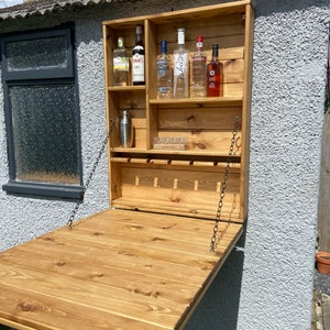 Home Optics Wall Bar Rustic Reclaimed Wood for Spirits display | Etsy