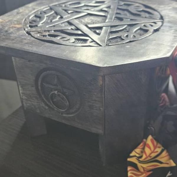 Triquetra Small Altar Table 6x6x4.5 Inches Small Wiccan Pagan Ritual ...