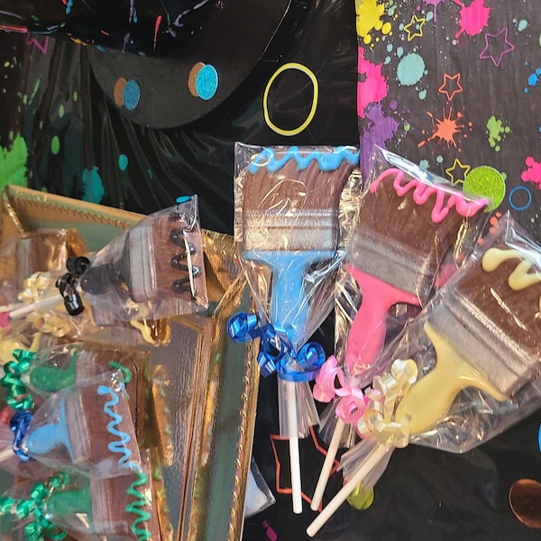 Chocolate Paint Brush Lollipops - Etsy