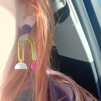 Transparent Emerald the Cinch Modern Acrylic Earrings - Etsy Canada