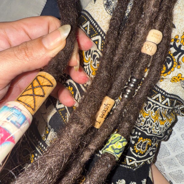 ONE Decoration for Dreadlocks Mandala Style One End With Feathers and ...