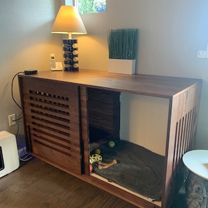 Dog crate furniture Wood dog kennel Double dog kennel Dog | Etsy