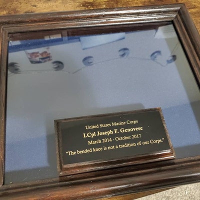 10 X 12 Oak Wood Shadow Box With Engraved Plaque free Shipping Lower 48 ...