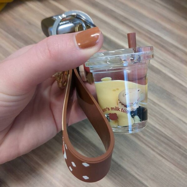 Silver Cat Liquid Keychain, Animal Keychain, Quicksand Keychain, Kawaii ...