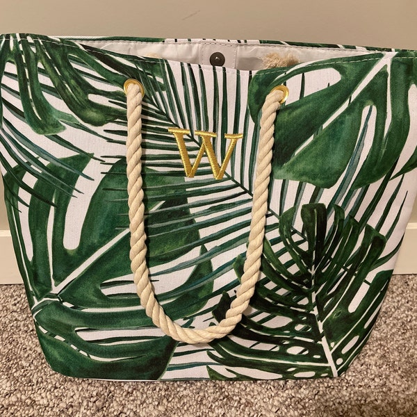 Palm Leaf Tote Bag - Personalized Tote Bag - Bride Gift - Bridesmaid ...