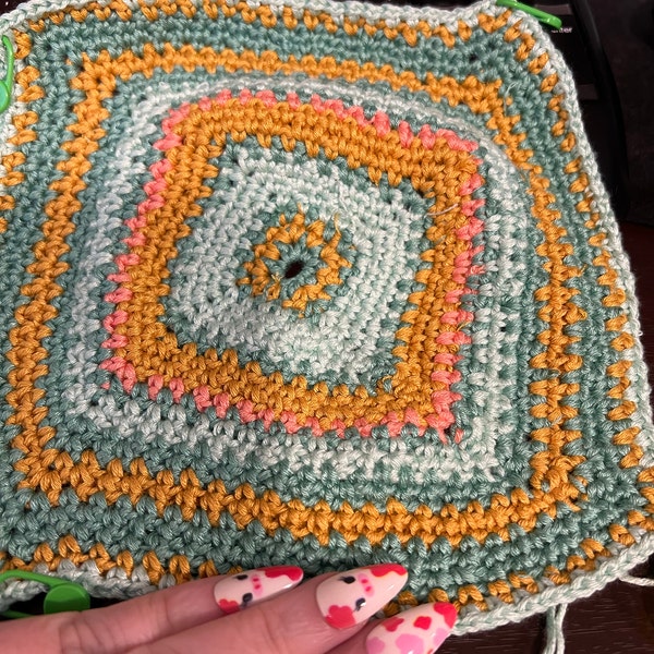 Moss Stitch Square Temperature Blanket Crochet Pattern & Color Chart ...