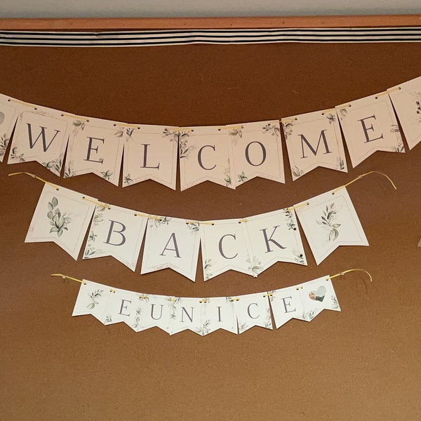 Welcome Home Banner, PRINTABLE, Greenery Homecoming Banner ...