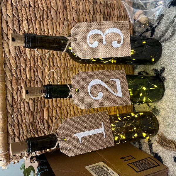 Rustic Burlap Table Numbers, Burlap Numbers, Burlap Tags, Mason Jar Tag ...
