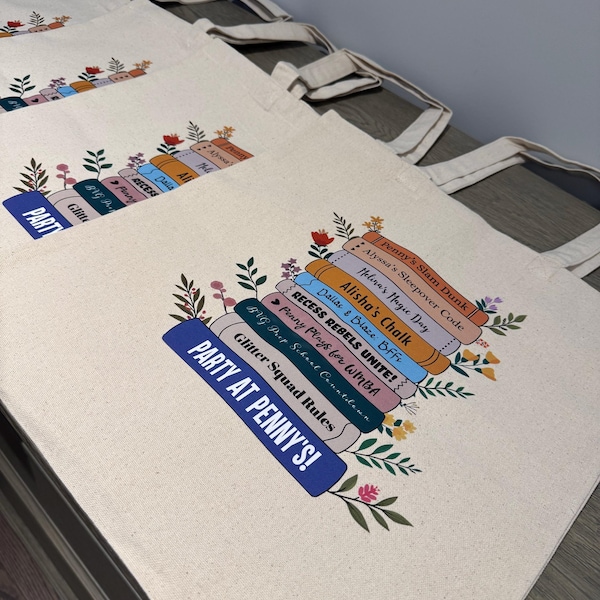 Custom Book Tote Bag, Bookish Personalized Tote Bag,bookish Gift Idea ...