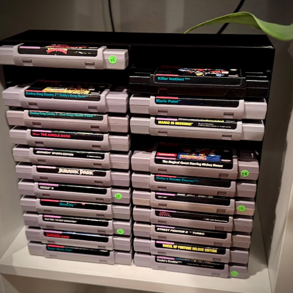 2 Rows - Rack Display for Super Nintendo Entertainment System SNES NTSC ...