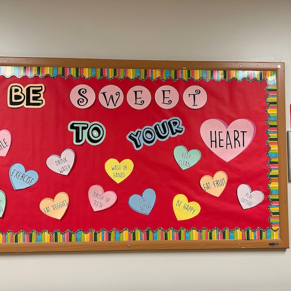 Valentine's Day/sweetheart Health Bulletin Board/door Decor Kit for ...