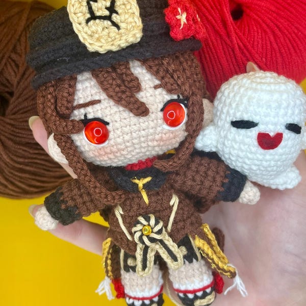 Crochet PDF Pattern: "hu Tao & Boo Tao" Chibi Amigurumi - Etsy