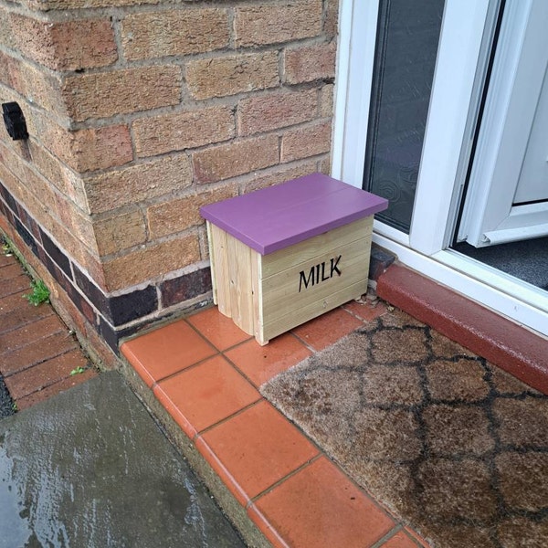 Doorstep Wood Milk Box. Porch Milk Storage Box. Milk Bottle Boxes ...