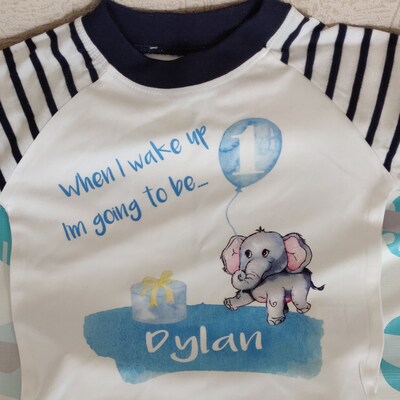 Birthday Age Pyjamas, Personalised Boys Pyjamas, Boys Personalised ...