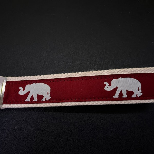 Alabama Ribbon Belt With Script A Woven Logo on Cotton Webbing With ...