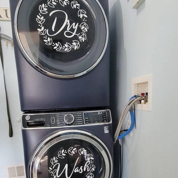 Laundry Room Decor "wash" "dry" Vinyl Decals, Washing Machines and ...
