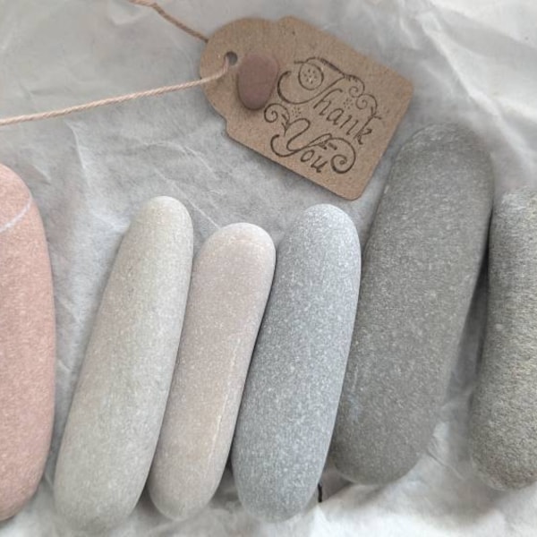 35 Smooth Flat Thin Pebbles, Pendant Rocks, Oval and Long Stones, Slim ...