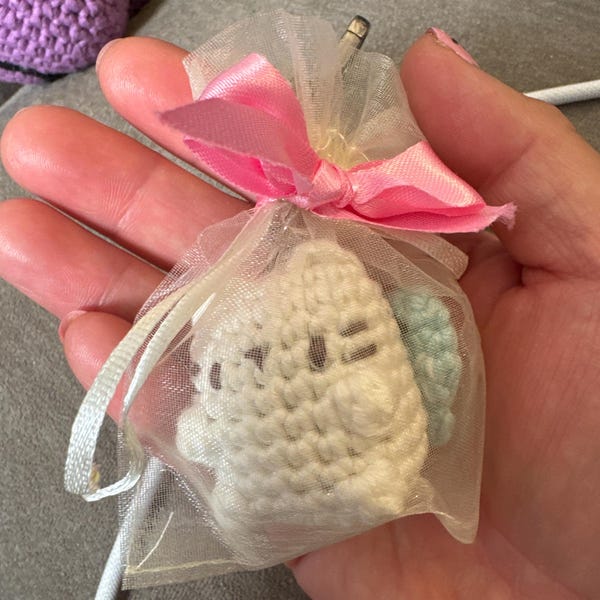 Crochet Keychain Cute Accessory for Cat Lovers Gift Handmade Bag ...