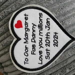 Personalised Heart Shaped Memory Patch Memory Bear Patch Memory Cushion Patch Embroidery Patch ...