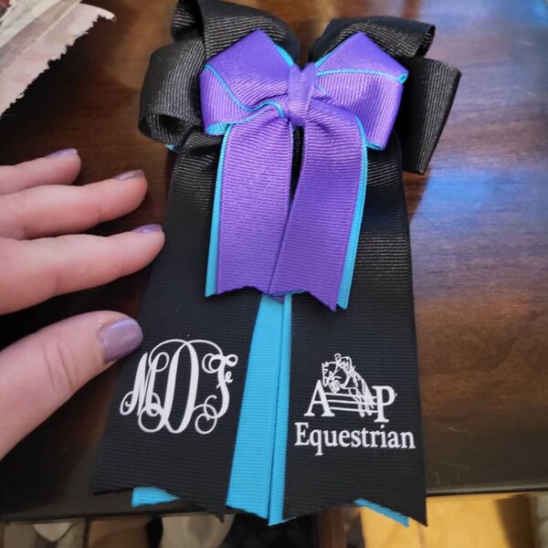 Custom Logo Equestrian Horse Show Bows *choose Your Colors - Etsy