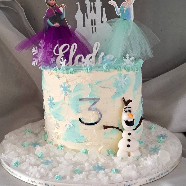 Frozen Cake Topper, Elsa Anna Cake Topper, Frozen Birthday Themed Cake ...