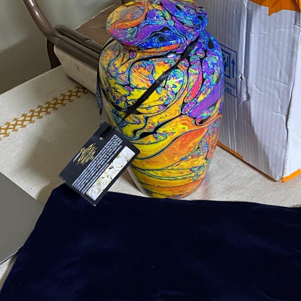 Modern Print Urn - Colorful Cremation Urn for Human Ashes - Unique ...