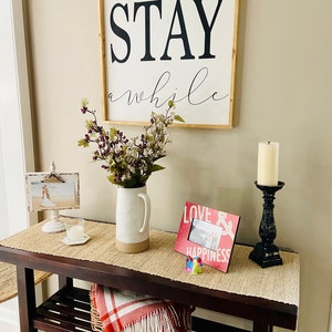 Stay Awhile Sign Wall Decor Farmhouse Wall Decor Modern Farmhouse Wall ...