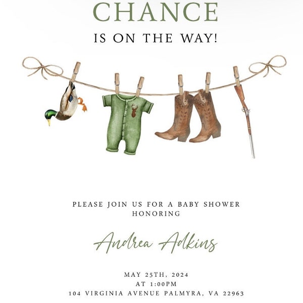 Hunting Baby Shower Invitation, A Little Hunter is on the Way Baby ...