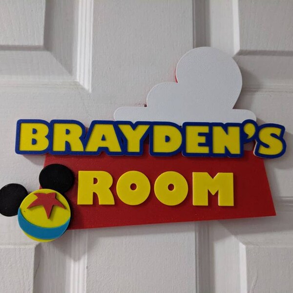 Toy Room Door Name Sign Custom Made 3D Printed Story Sign for a ...