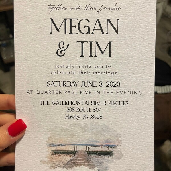 Custom Venue Wedding Invitation Invite With Venue Illustration Wedding ...
