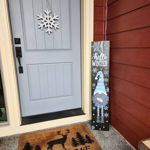 Spring Gnome Welcome Wood Door Sign Vertical Porch Leaner - Etsy