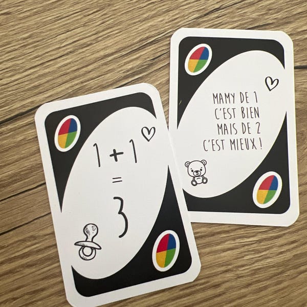 Carte annonce de grossesse UNO - annonce originale et ludique - Etsy France