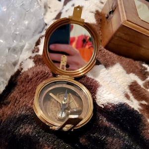 Antiqued Brass Military Compass With Engraved Box - Etsy