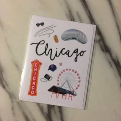 Chicago Greeting Card Chicago IL Chicago Art Chicago Gift - Etsy