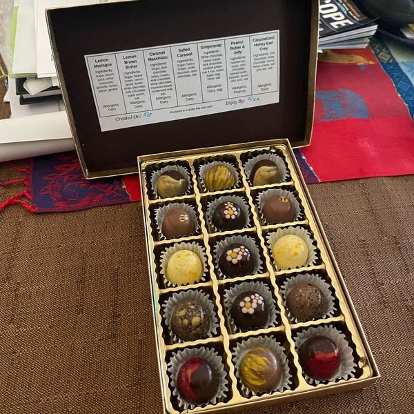 Artisan 15 Piece Chocolate Box, Customizable Flavors, 100% Gluten Free ...
