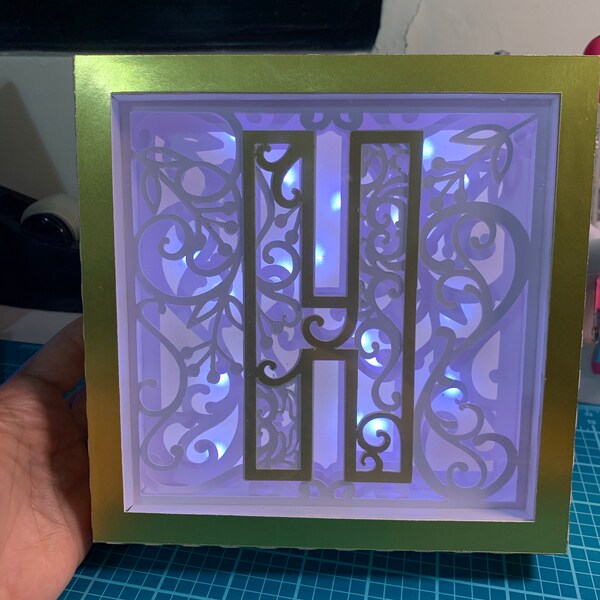 Letter H Shadow Box 3D Alphabet SVG Cut Files Cricut Letters Lightbox ...