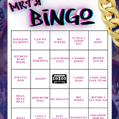 90s Theme Bingo Cards / Instant Download / House Party Flashback ...