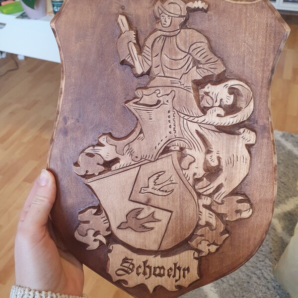 Pearson Personalized Family Crest, Hand Carved, Coat of Arms, Custom ...