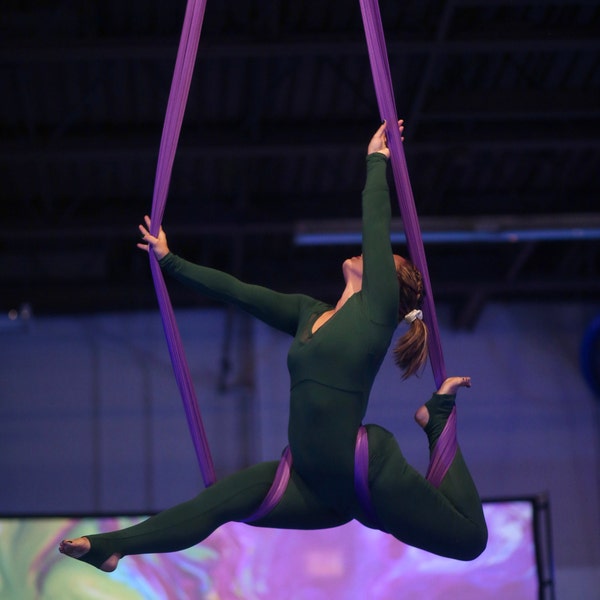 Aerial Costume Woman Yoga Bodysuit Unitard Dance Costume Aerial Silk ...
