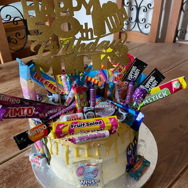 Large Retro Sweets Gift Box With 65 Sweets | Personalised Hamper Filled ...