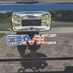 PRECUT GMC Sierra Gel Coated domed Patriotic Flag Emblem - Etsy