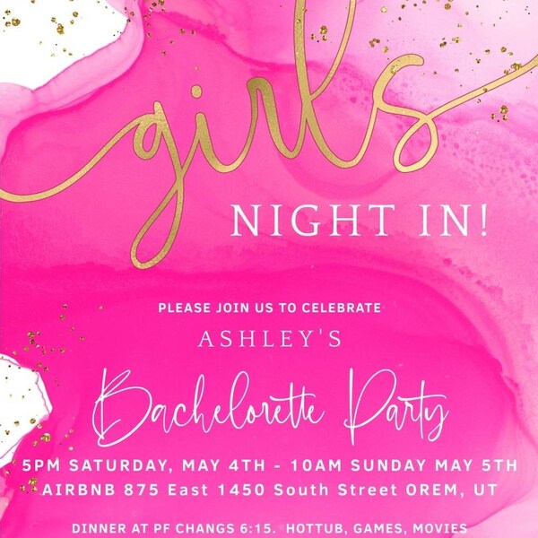 Girls Night Invitation Printable Digital Download Ladies Pamper Party ...