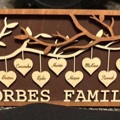 Family Tree Hanging Heart 3D Wall Hanging Decoration or Gift - Etsy