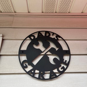 Personalized Fathers Day Sign for Dad, Papas Work Shop Metal Sign ...