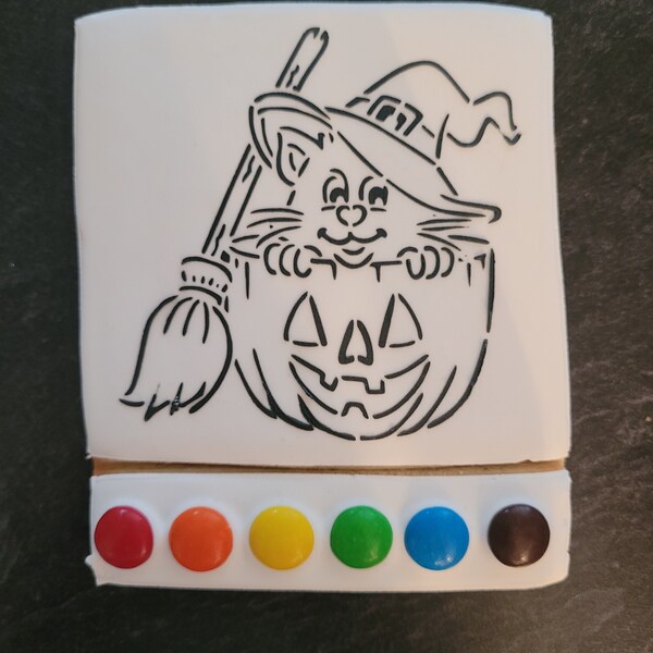 Halloween PYO Cookie Stencil Cute Cat Matching Cookie Cutter Available ...