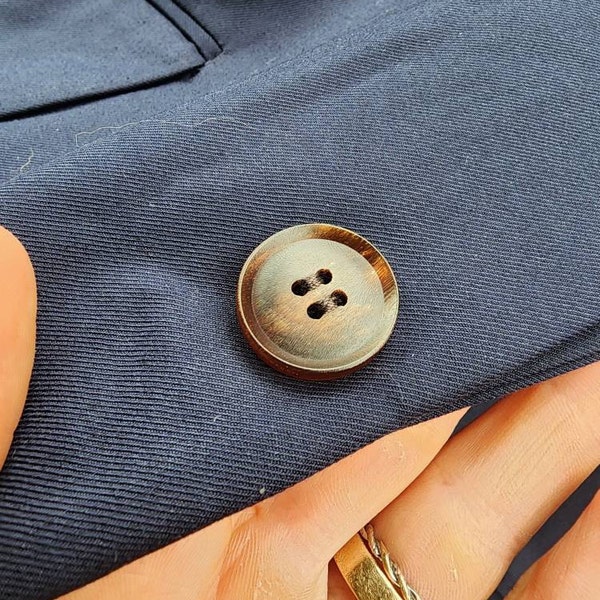 15/18/20/23/25/28mm Black Dark Brown Double Sided Flat Horn Shirt Skirt ...