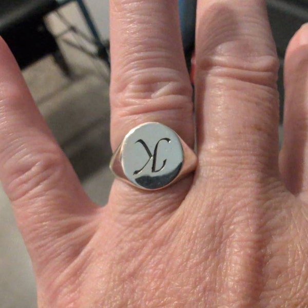 Dollar Sign Ring , Oval Signet Ring, 925 Sterling Silver, USA Money ...